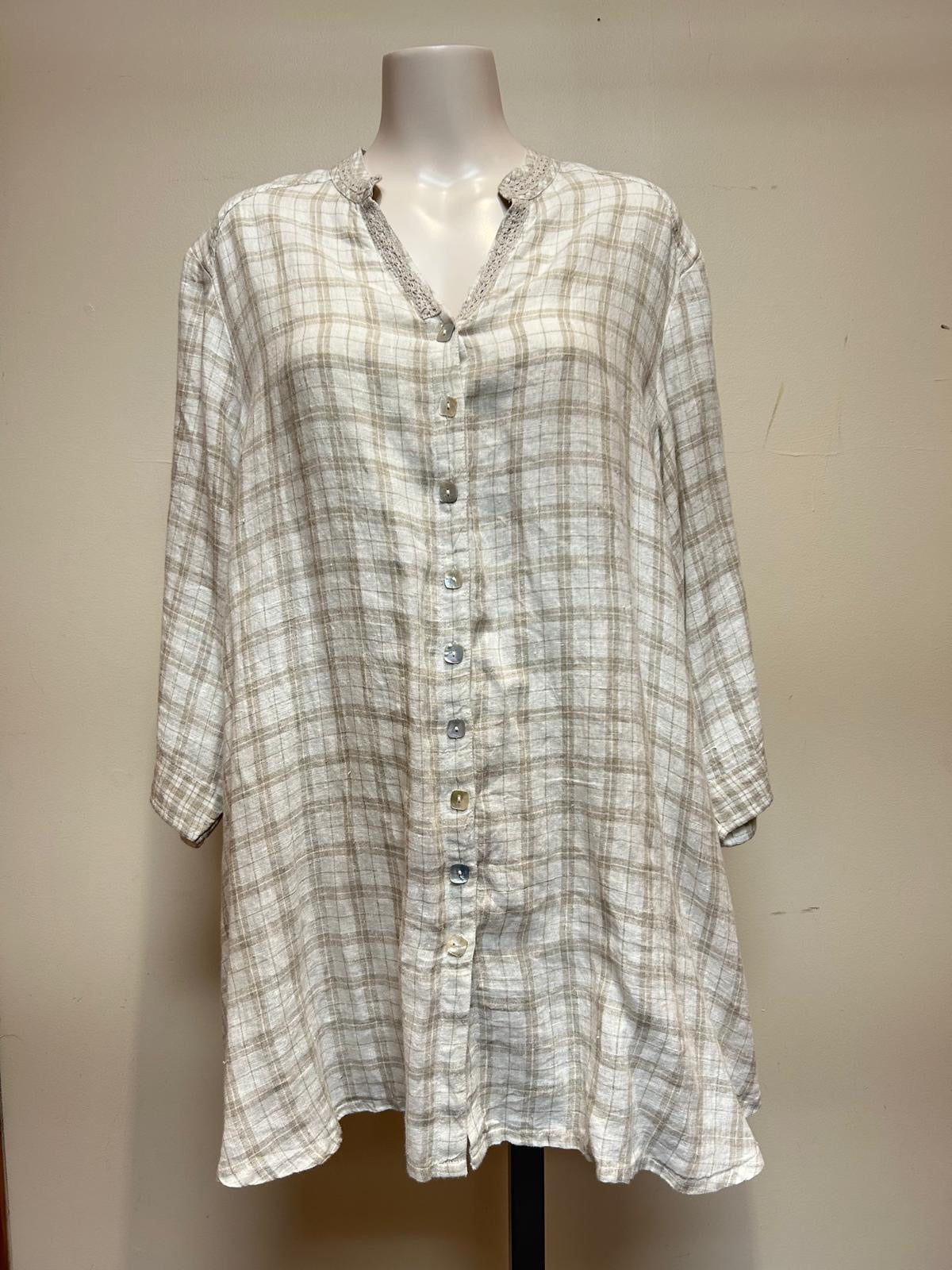 April Cornell Vineyard Linen Check Tunic Plus Size – Eveline Street ...