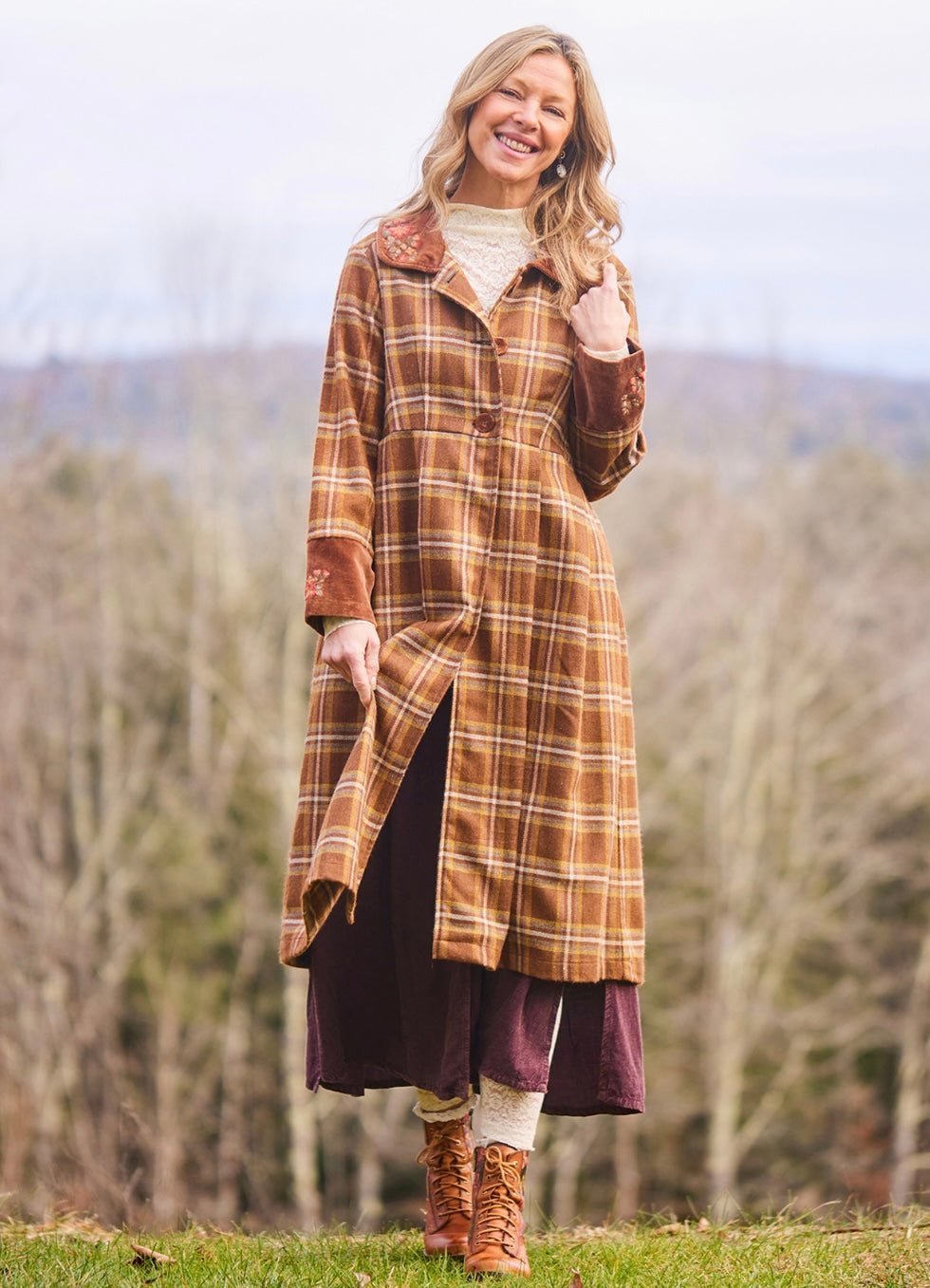 April Cornell Eloise Dickens Plaid Coat – Eveline Street Clothing